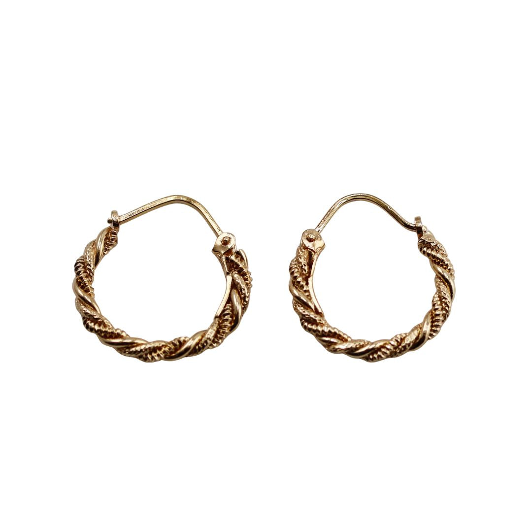 9ct Yellow Gold Small Twisted Hoop Earrings | C S BEDFORD – C S Bedford ...