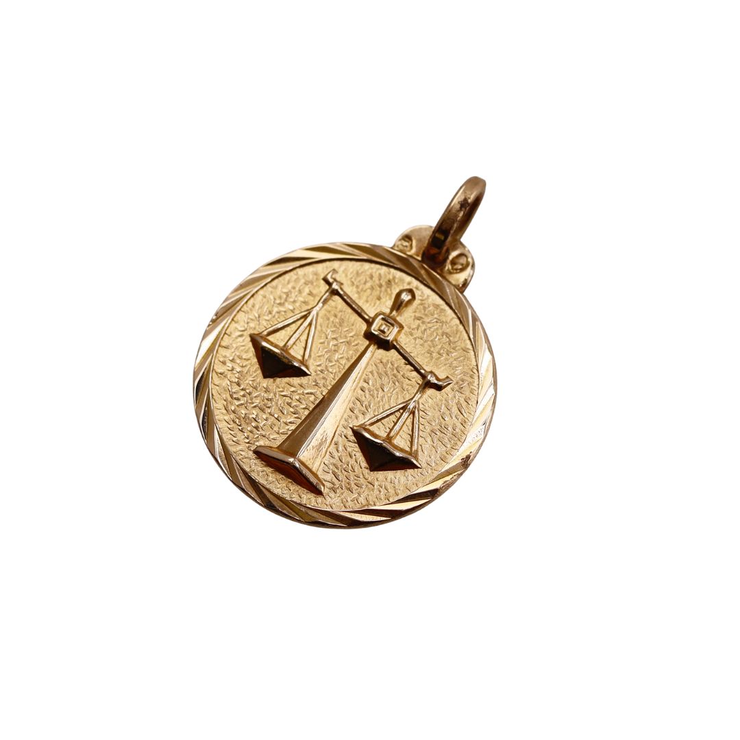 9ct Yellow Gold Libra Zodiac Pendant | C S BEDFORD – C S Bedford Jewellers